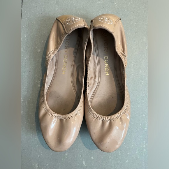 Tory Burch | Shoes | Tory Burch Patent Leather Eddie Ballet Flat Sand ...